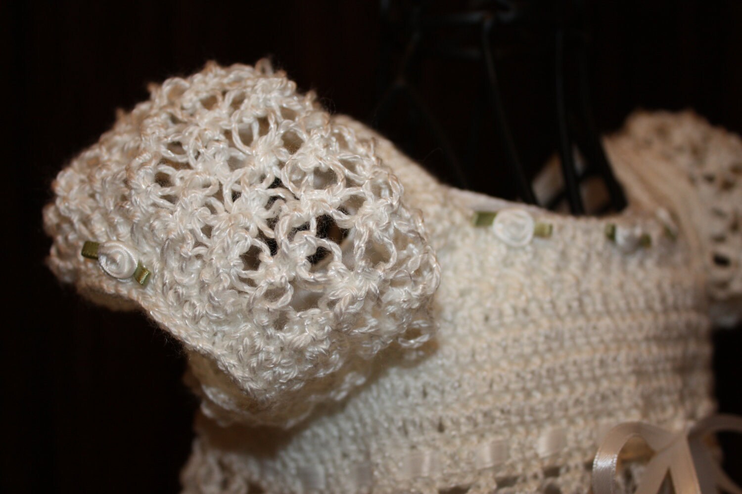 Brooke Crochet Blessing / Christening Dress, Christening Gown, Baptism ...