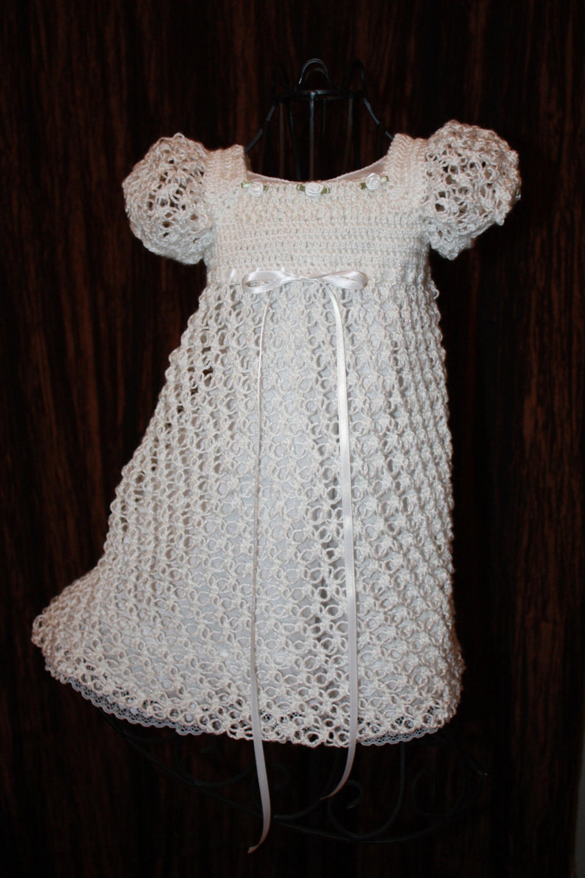 Brooke Crochet Blessing / Christening Dress, Christening Gown, Baptism ...