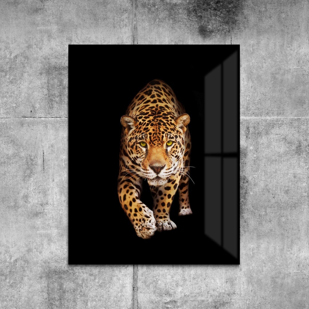 Tempered Glass Leopard Wall Art-housewarming Gift-modern Glass Art ...