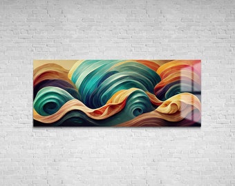 Abstract Glass Wall Art, Ready to Hang House Gift, Modern Glass Art ...