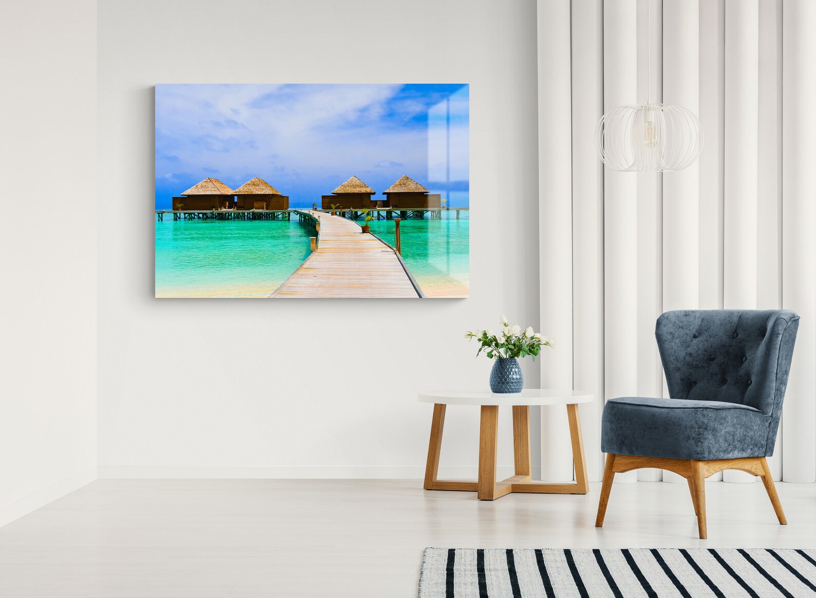 Maldives, Tropical Glass Print Wall Art House Warming Gift Modern Glass ...