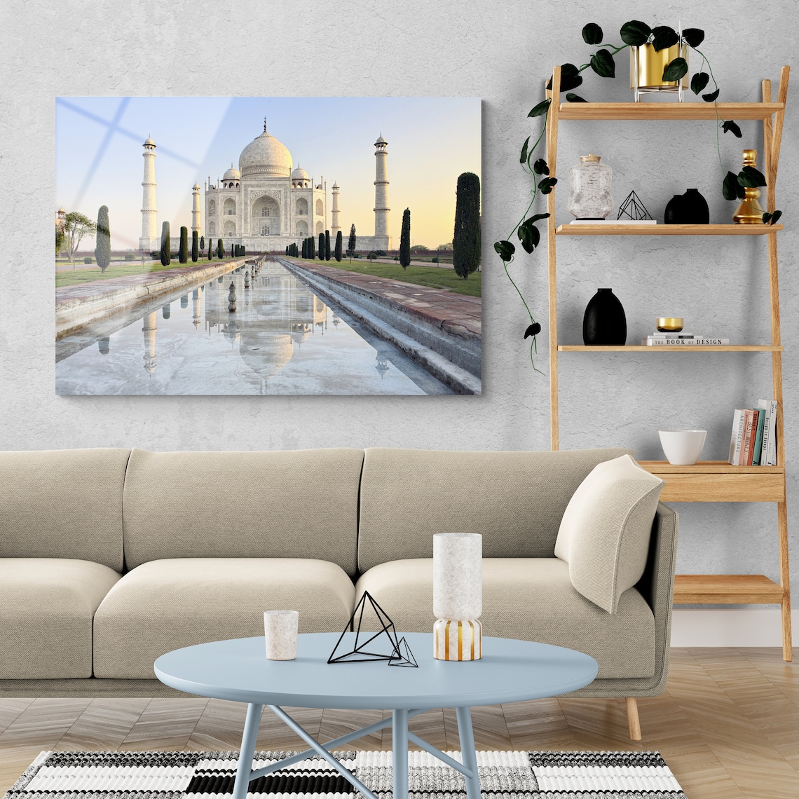 Tempered Glass Taj Mahal, India Wall Art Housewarming Gift Modern Glass ...