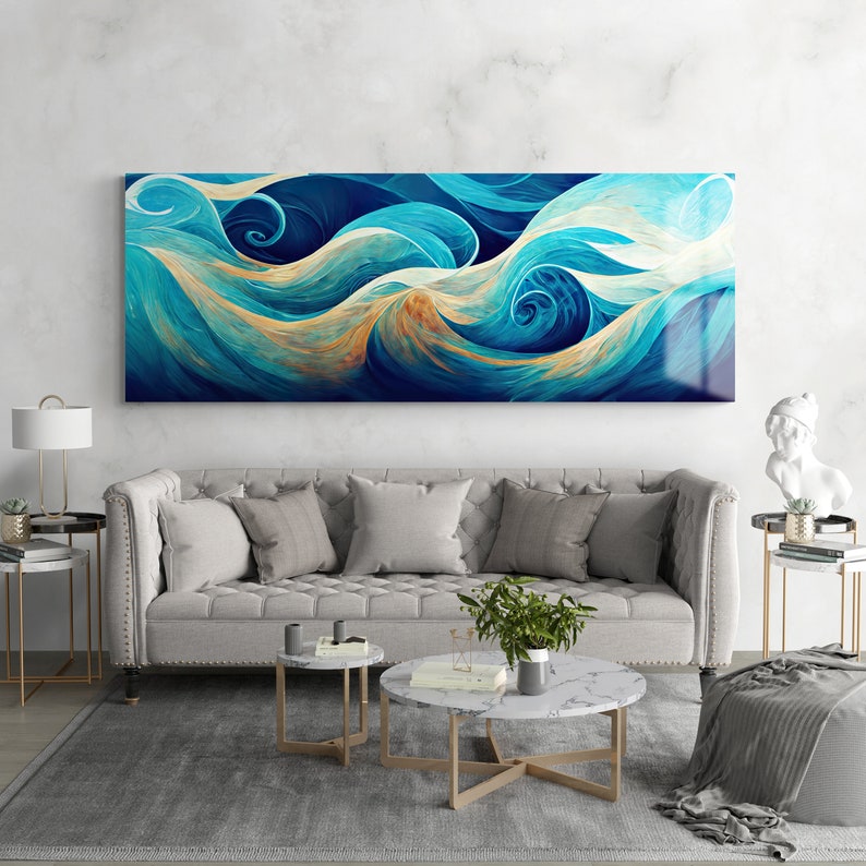 Abstract Glass Wall Art, Ready to Hang House Gift, Modern Glass Art ...