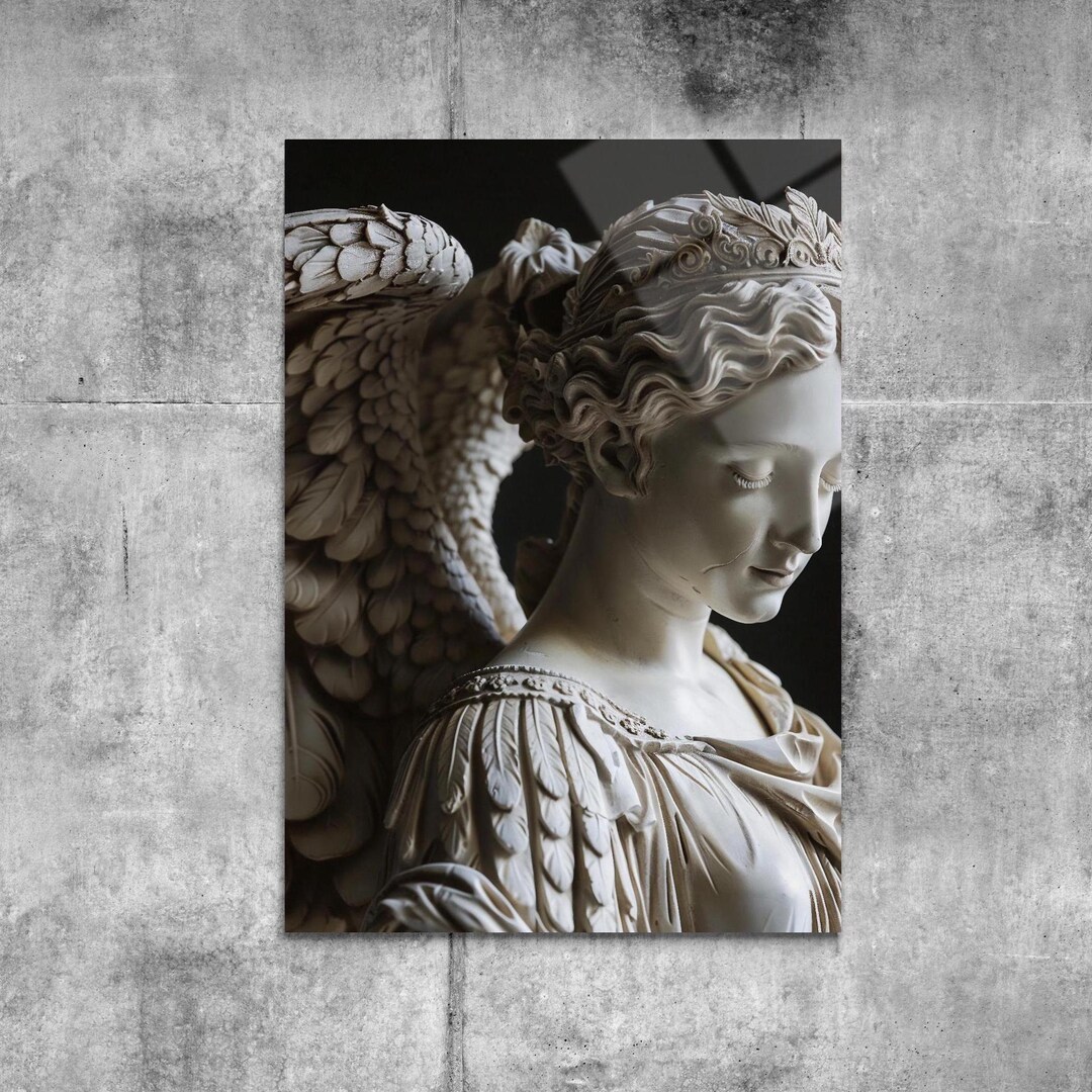 Tempered Glass Statue of Angel Wall Art Wall Hanging Housewarming Gift ...