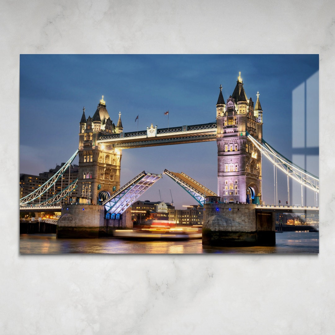 Tower Bridge Glass Print Wall Art Ready to Hang House Warming Gift ...