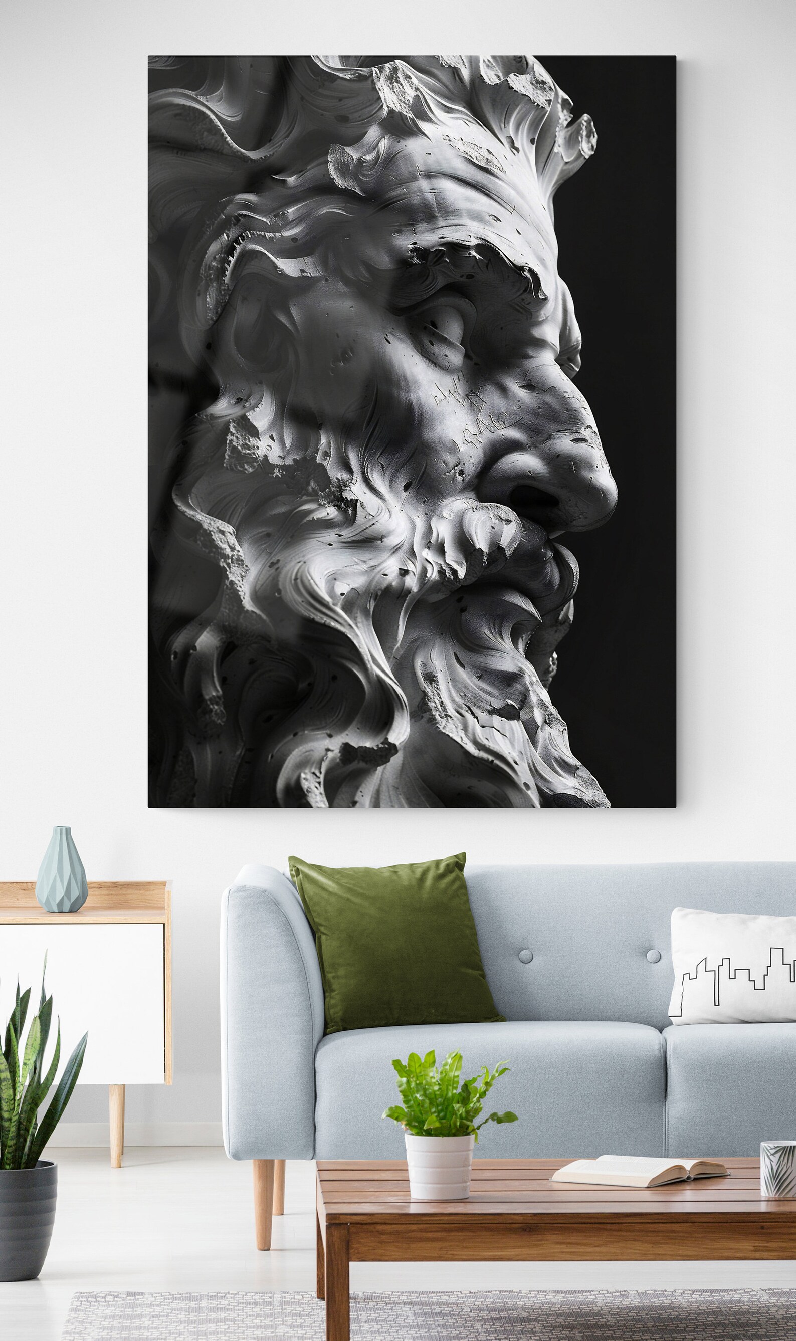 Tempered Glass Statue of Zeus Wall Art Housewarming Gift, Modern Glass ...