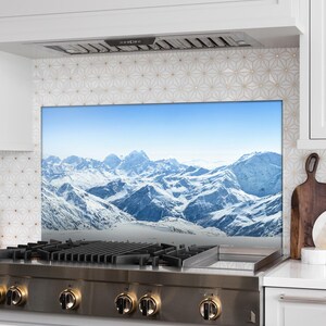 Kitchen Backsplash, Stove Back Cover, Tempered Glass Stove Backsplash ...