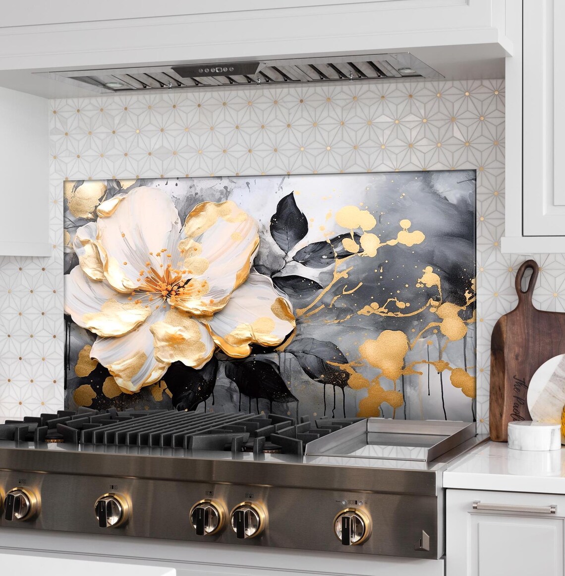 Flowers Stove Back Top Cover-kitchen Sink Splash Guard-kitchen Sink ...