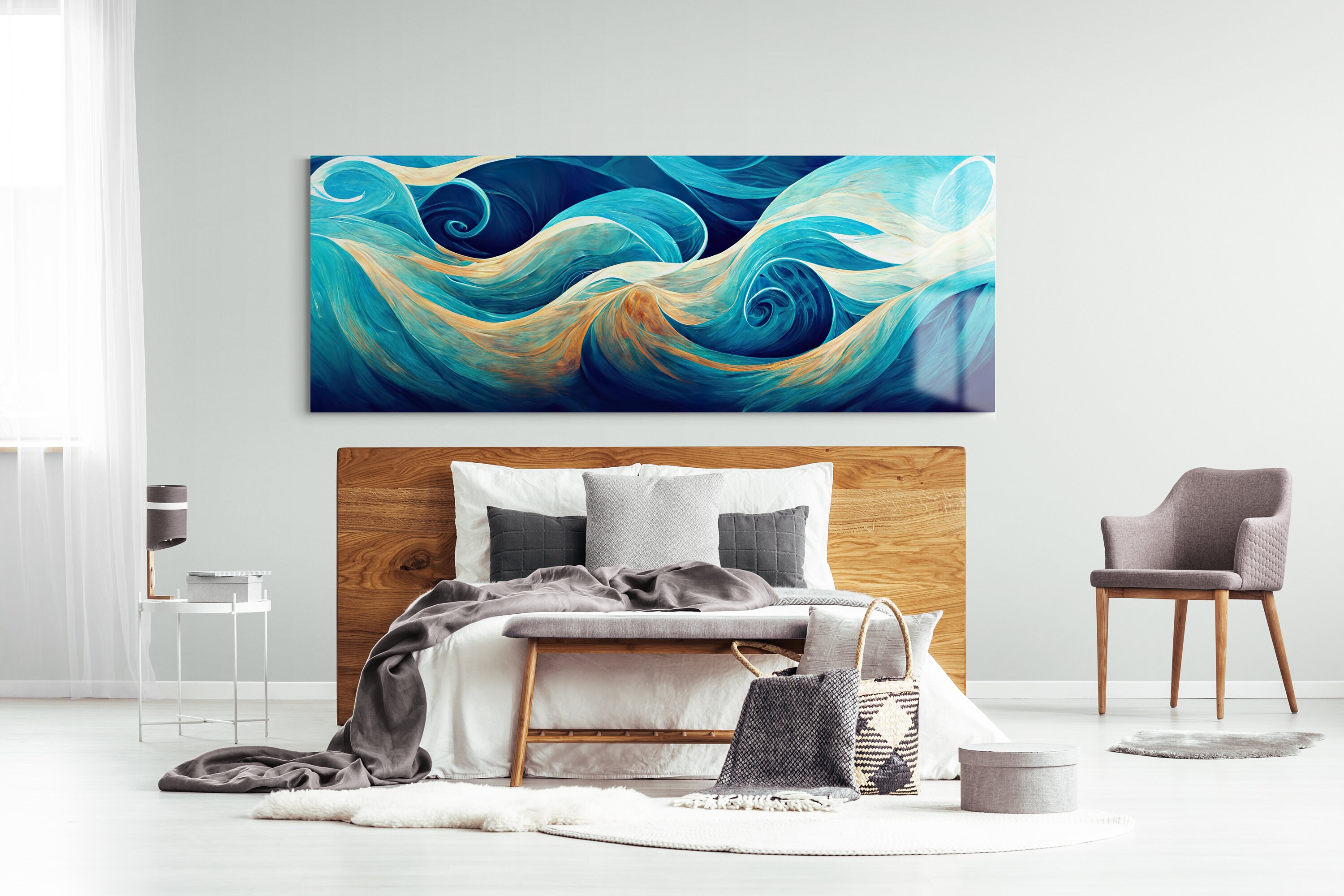 Abstract Glass Wall Art, Ready to Hang House Gift, Modern Glass Art ...