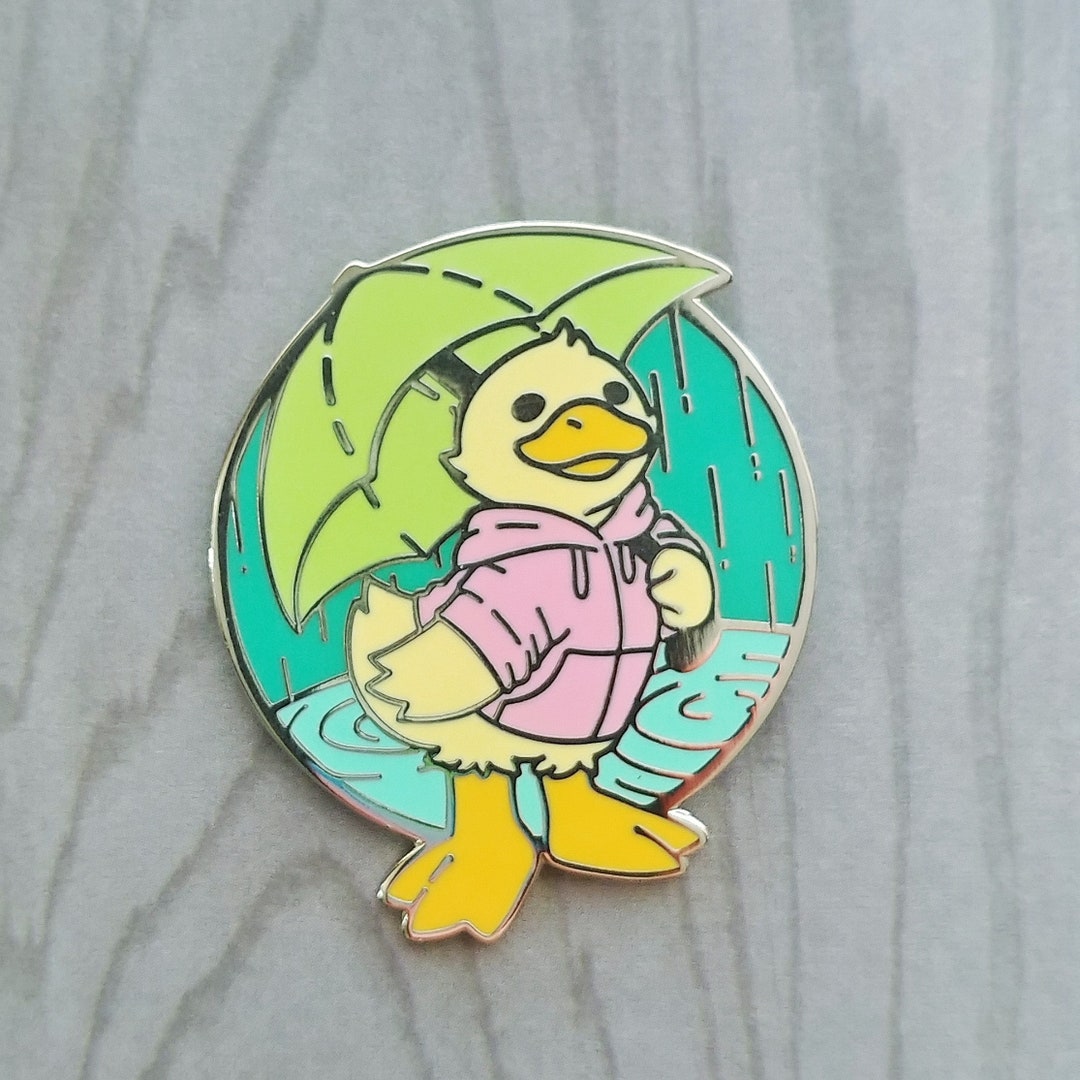 Rainy Duck Days Hard Enamel Pin 1.5" - Etsy