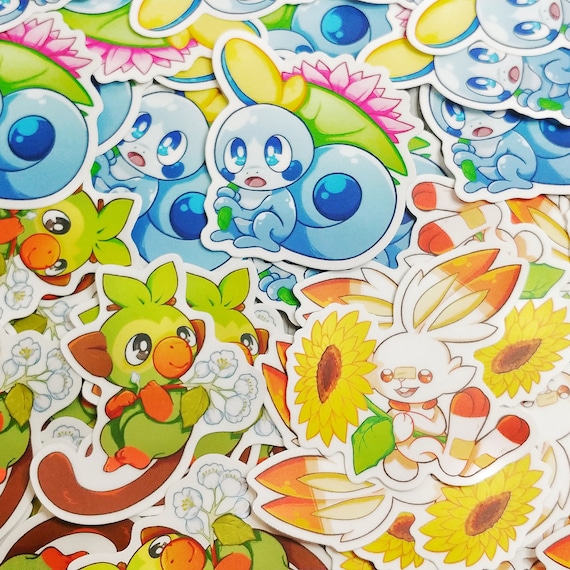 Gen 8 Pokemon Starter Stickers 3 Vinyl Stickers Grookey | Etsy