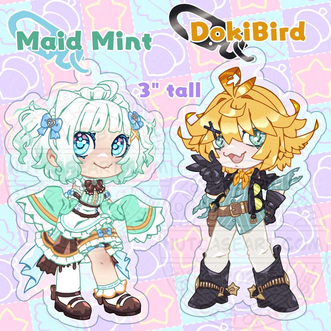PREORDER Maid Mint and Dokibird 3" Epoxy Acrylic Keychains - Etsy