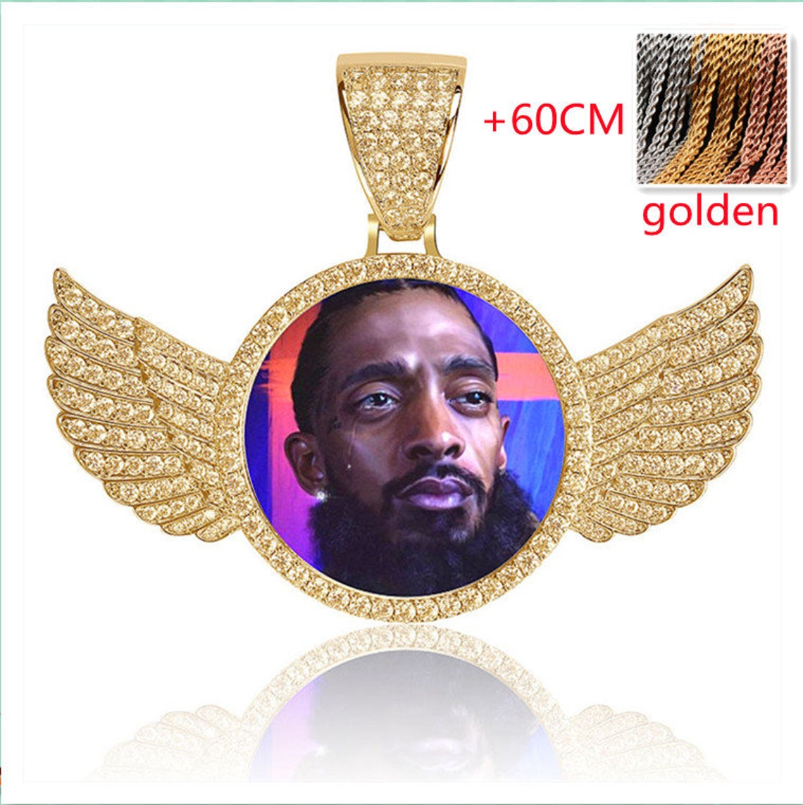 Custom Photo Angel Wings Round Pendant and Memory Pendant Necklace - Etsy