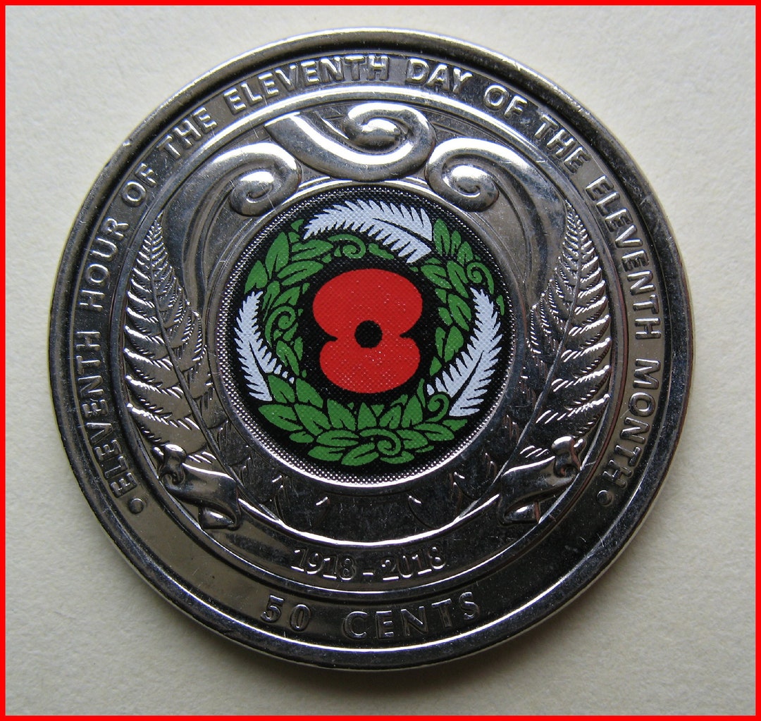 New Zealand 50 Cent Anzac Coin Colored 2018 - Etsy