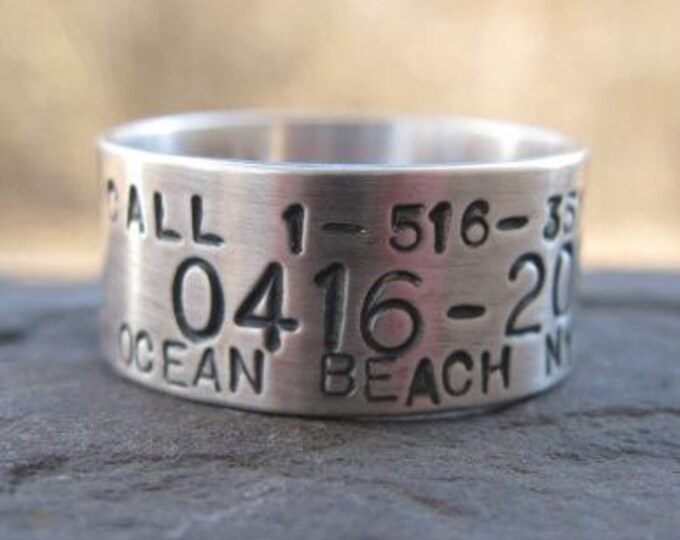 Personalized Sterling Silver Duck Band Wedding Ring . Sterling Silver ...