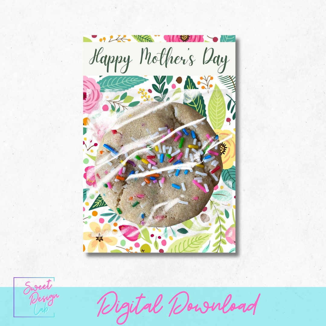 Digital Download Mother's Day Cookie Card Printable 3.5x5, Mother's Day ...