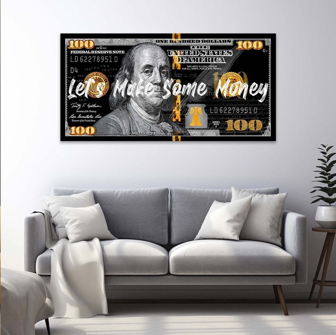 Let's Make Some Money Office Poster Money Art Canvas Print ...
