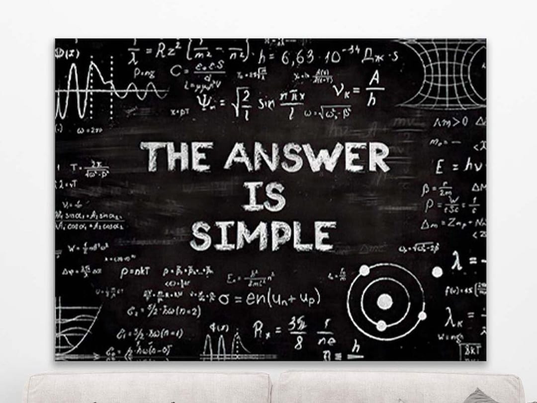 The Answer is Simple Office Poster ,modern Decor Wall Art, Math Lover ...