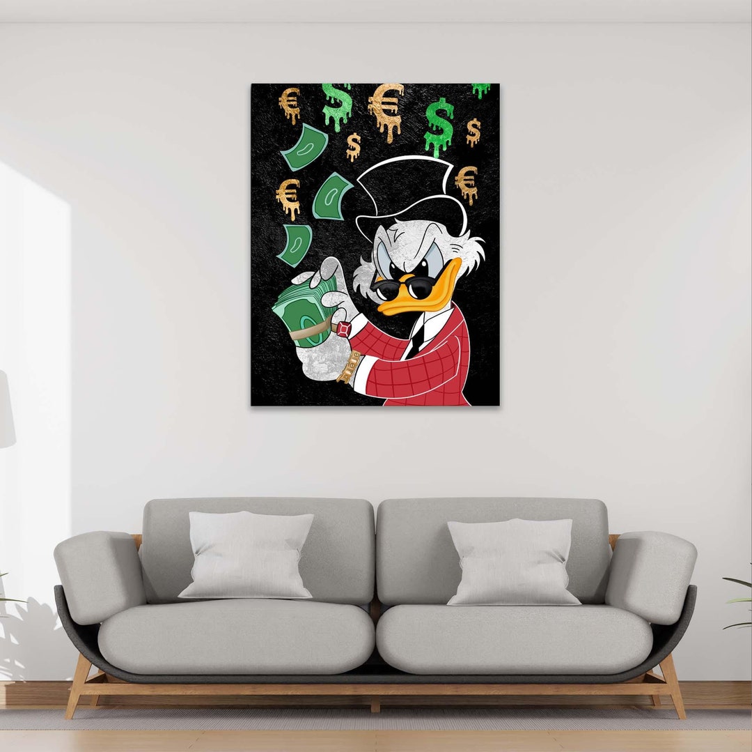 Scrooge Mcduck Money Canvas Poster - Fun Cartoon Wall Art for Kids ...