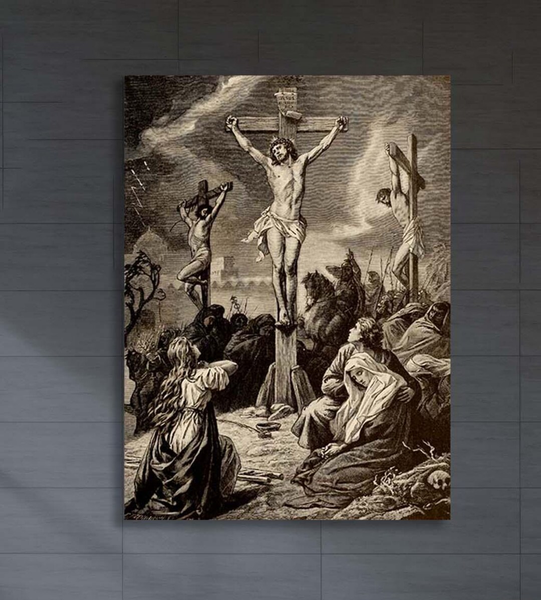 Crucifixion of Jesus Christ, Christian Art, Christian Painting Print,death of Jesus Poster ...