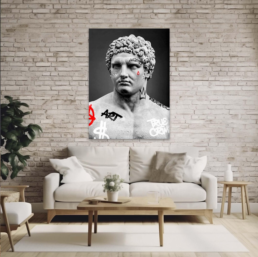 Greek Statue Graffiti Poster, Greek Art, Modern Decor Home Art, Greek ...