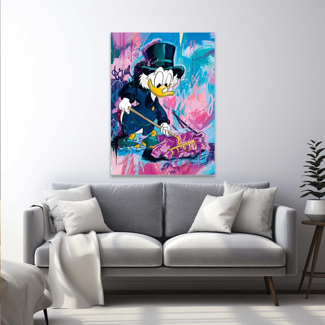 Rich Duck Art, Duck Money Poster, Office Art, Animals With Cash, Gift ...