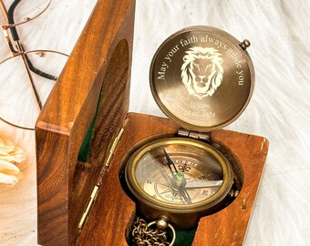 Personalized Working Compass, Custom Engraved Compass, Silver Handmade ...