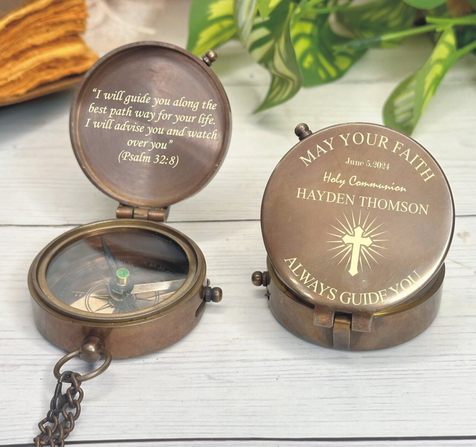 Compass, Engraved Compass, Baptism Gift, Baptism Compass, First ...