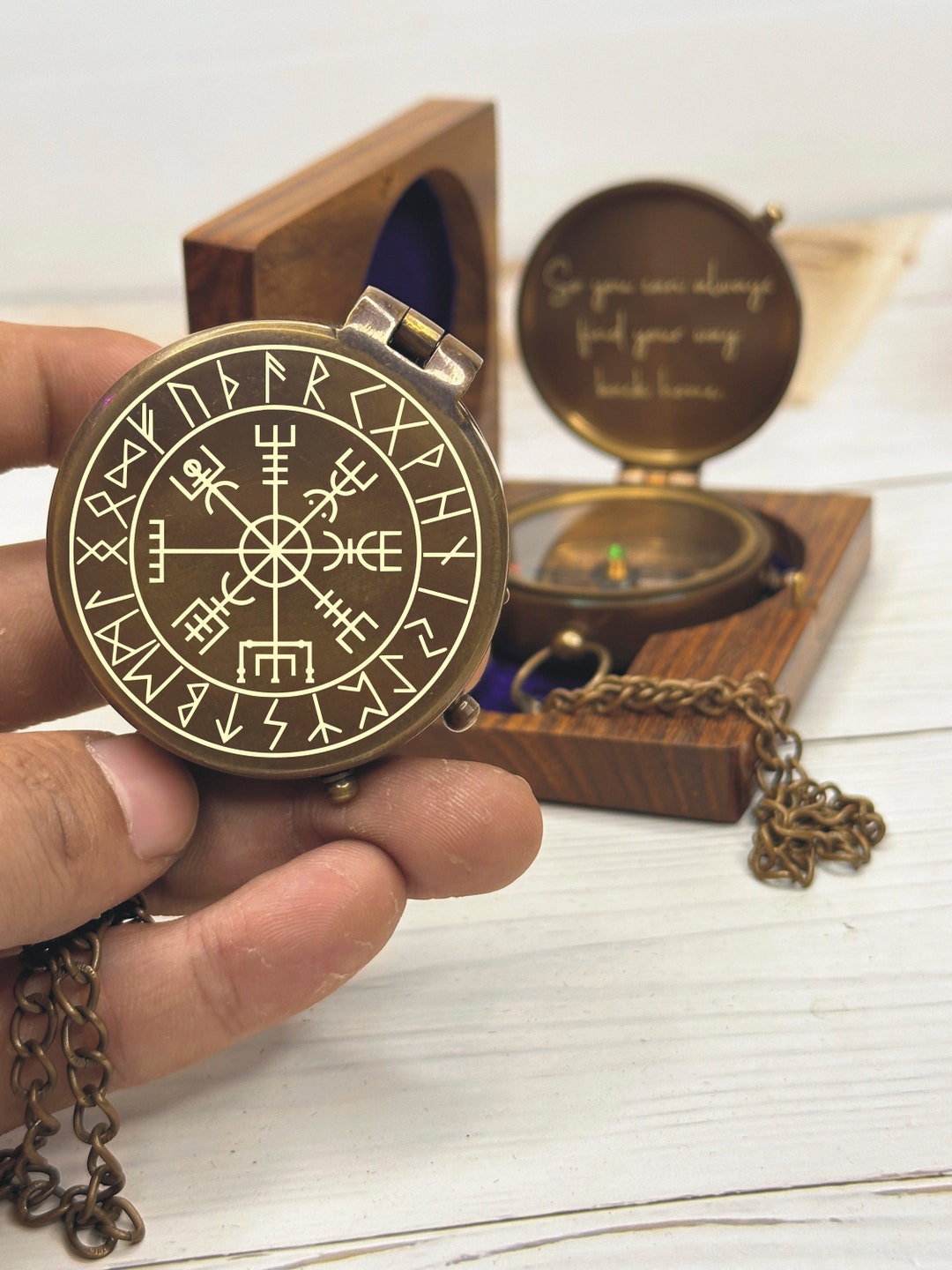 PERSONALIZED Compass, Nordic Compass, Customizable Engraved Compass ...