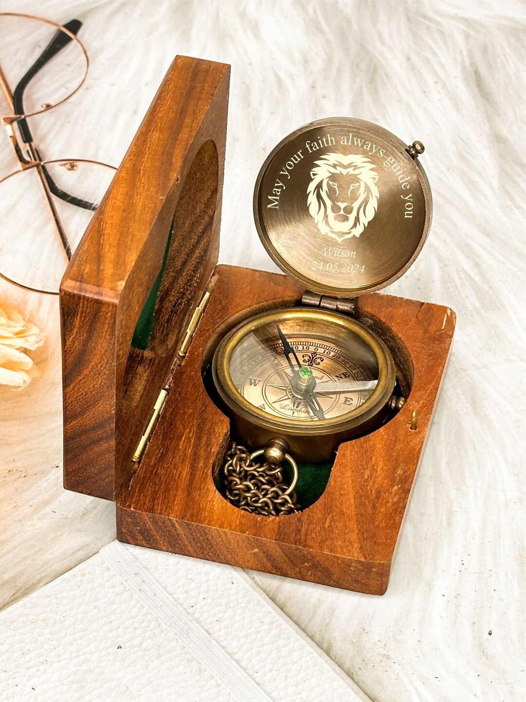 Personalized Working Compass, Custom Engraved Compass, Brass Handmade ...