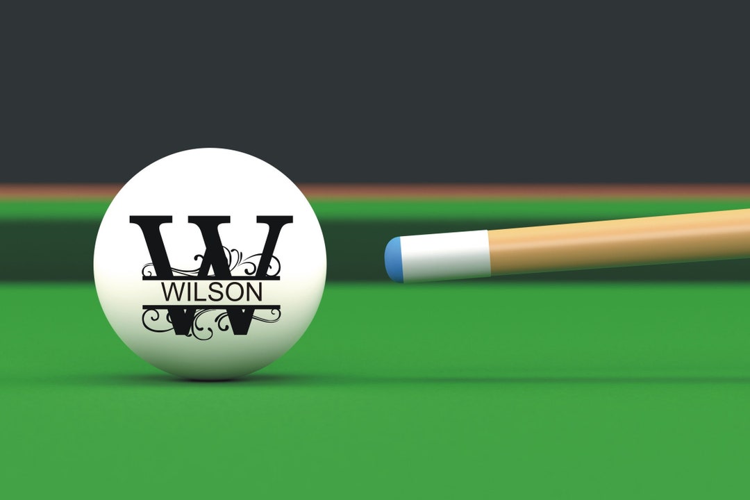 Personalized Engraved Billiard's and Snooker Cue Ball, Monogram Cue ...
