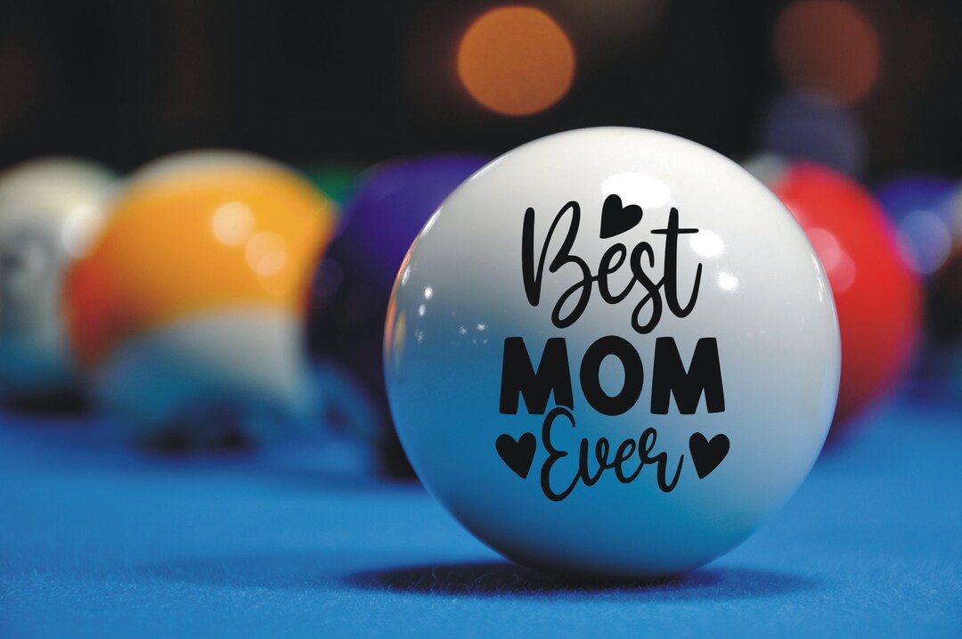 Best Mom Ever Engraved Cue Ball, Billiards & Snooker Cue Ball, Mom ...