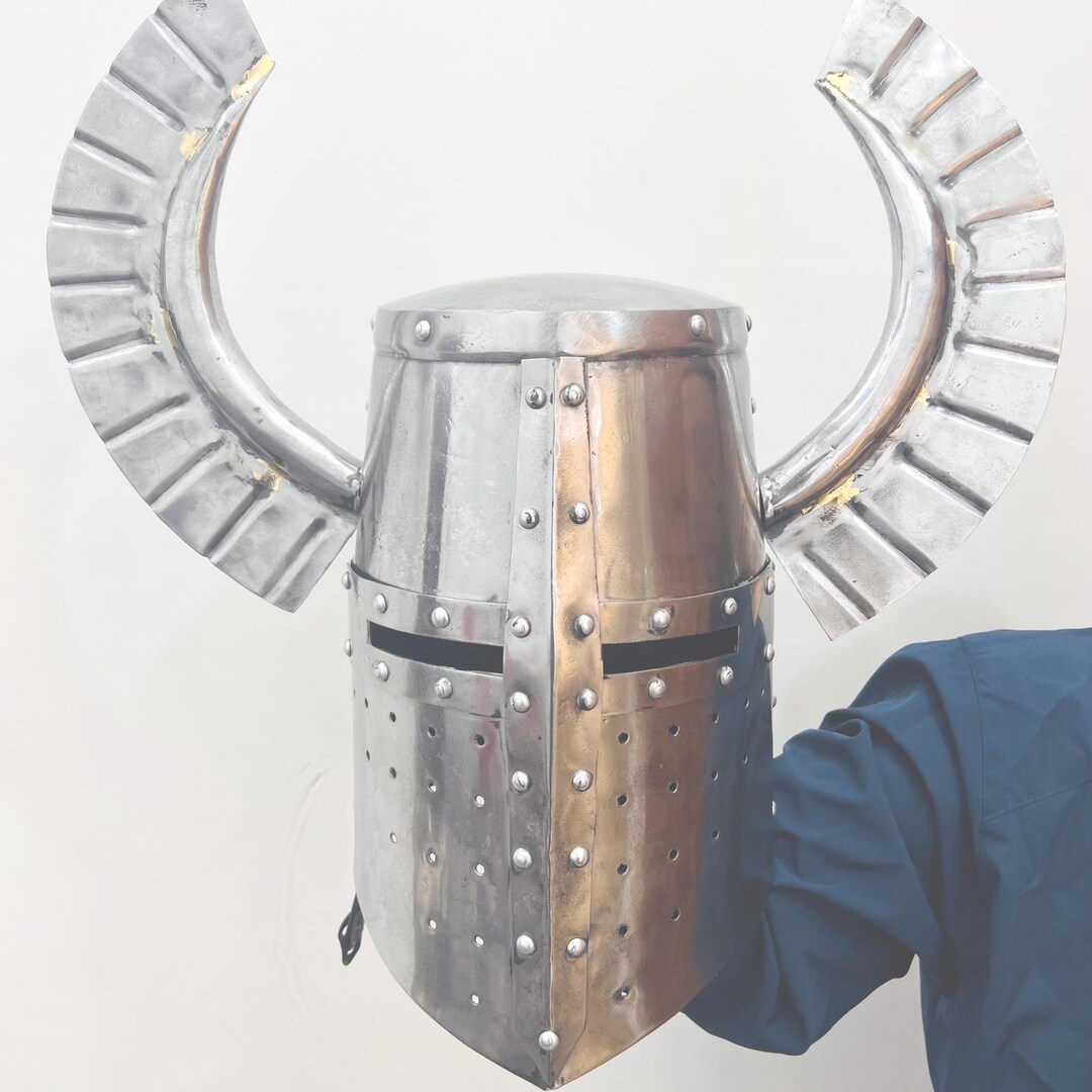 Templar Helmet | Medieval Knight Templar Horned Teutonic Helmet ...