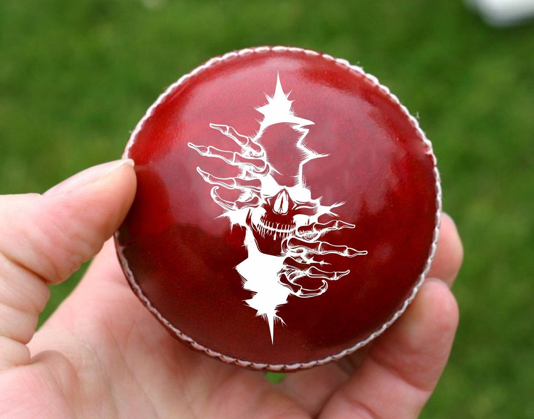 Skull Engraved Cricket Leather Ball, Personalized Cricket Leather Ball ...