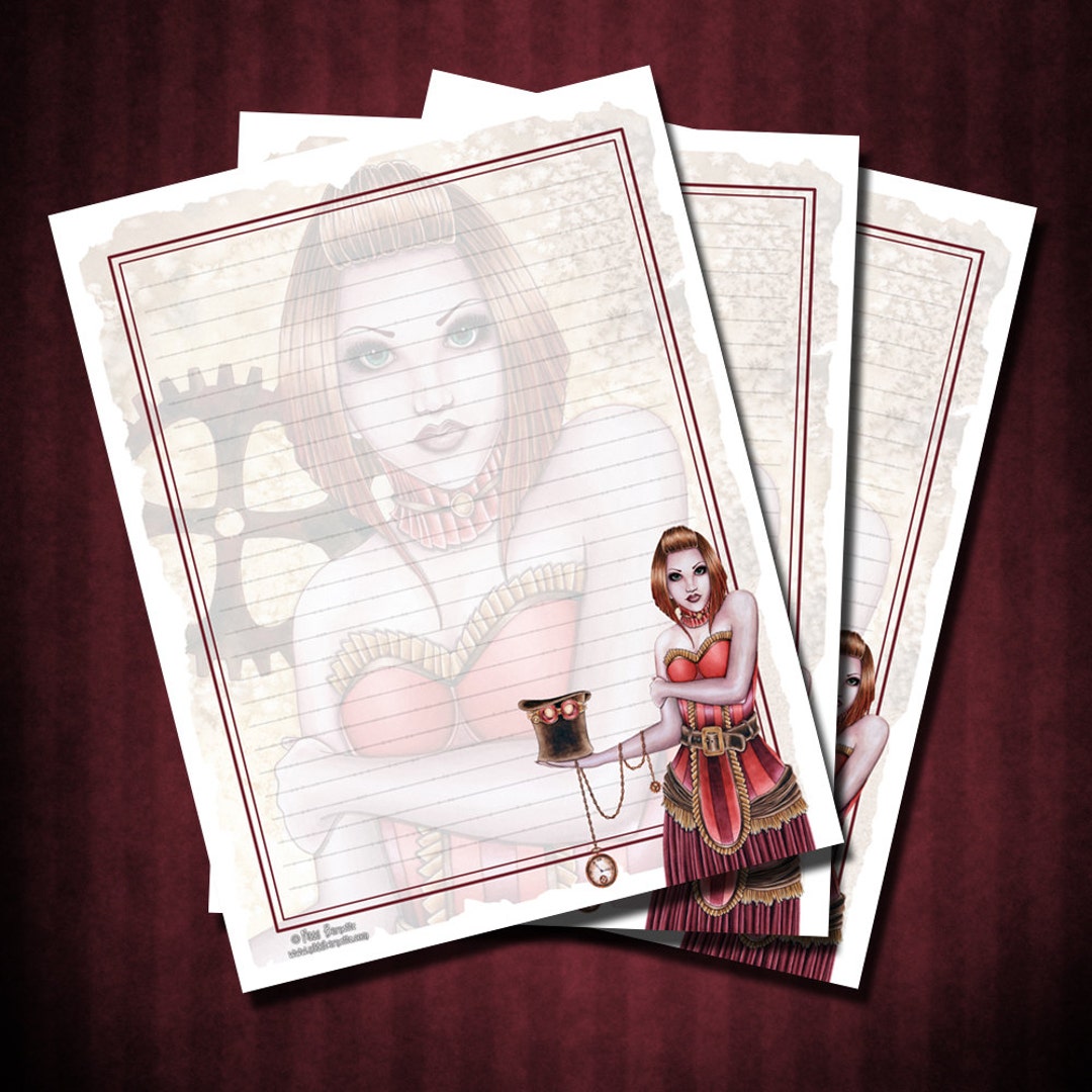 Steampunk Printable Stationery Paper Scrapbook Paper - Etsy