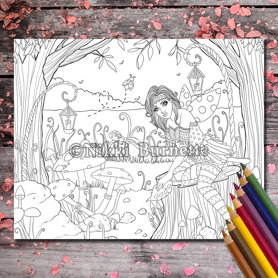 Dibujo para colorear Sello digital Imprimible Arte - Etsy México
