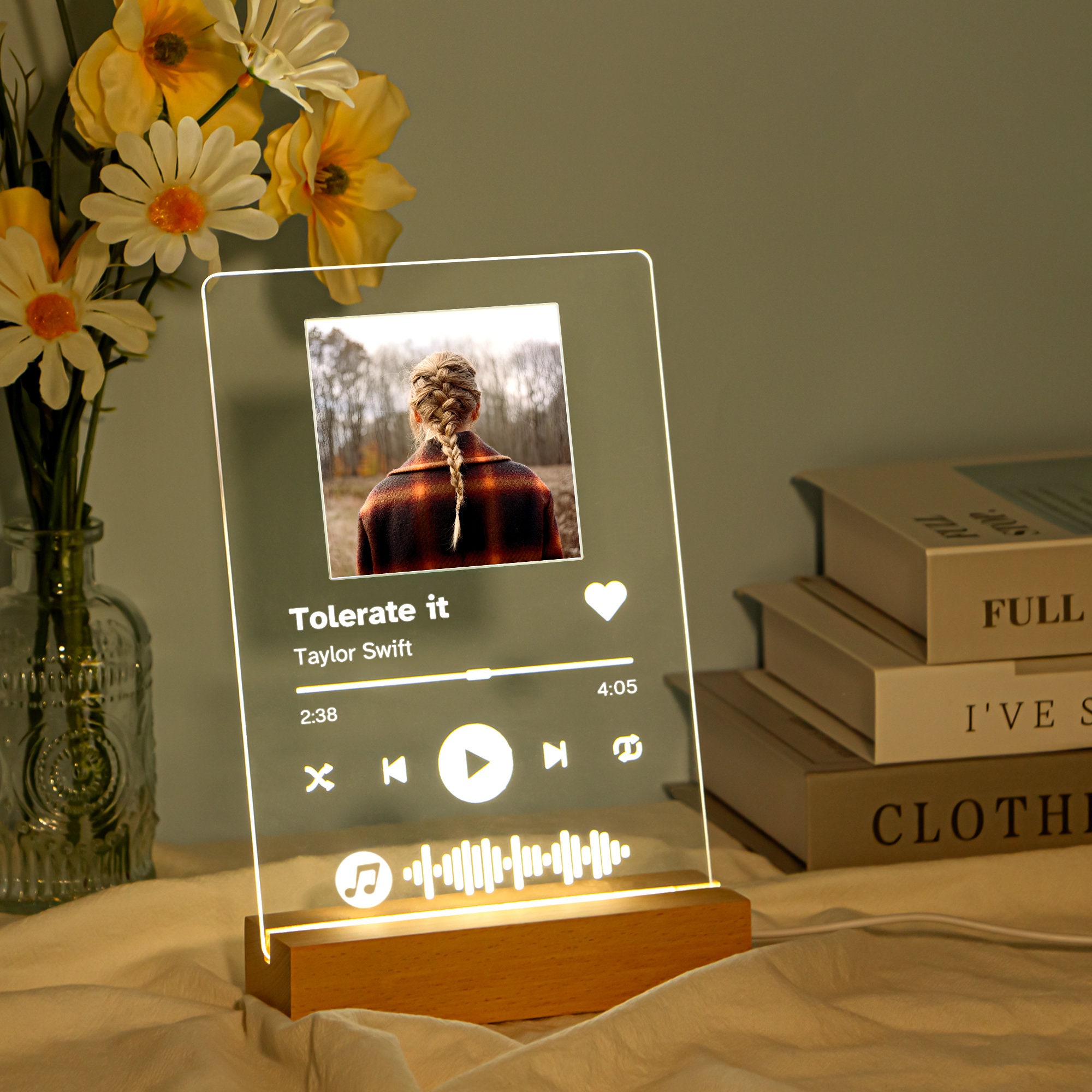 Custom Music Plaque With LED Stand, Personalised Music Plaque, Acrylic ...