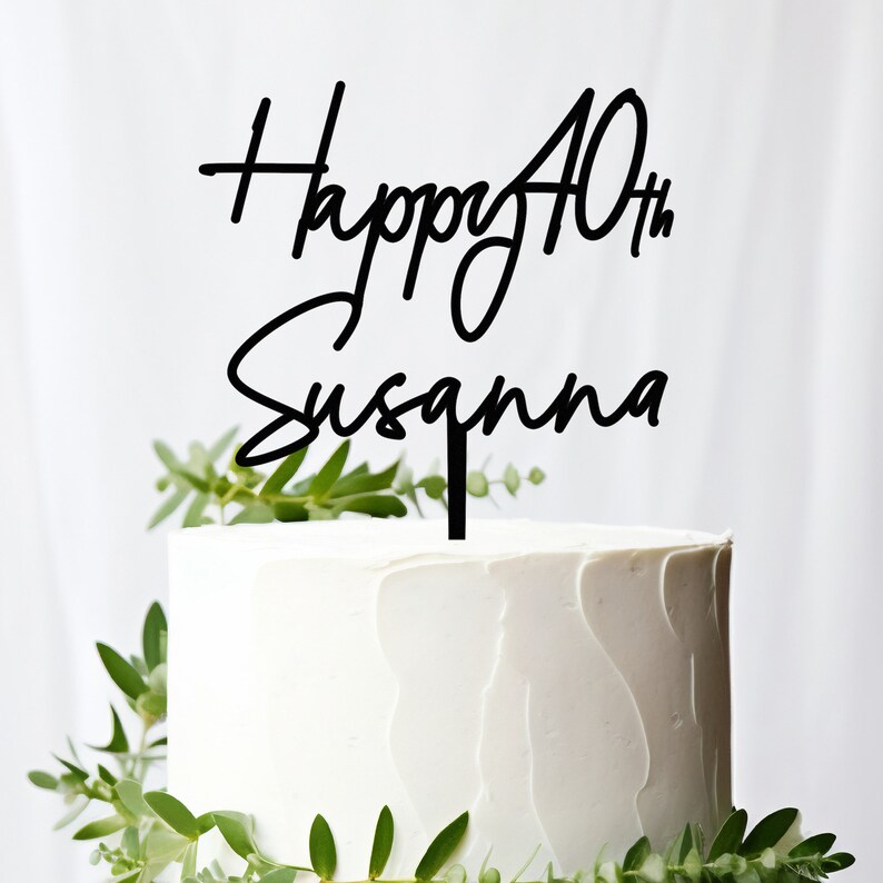 Birthday Cake Topper, Personalized Cake Topper, Custom Happy Birthday ...