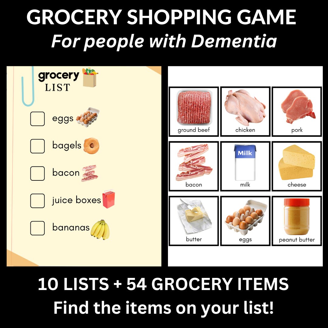 Dementia Grocery Game: Large Print Alzheimer Activity (printable) - Etsy