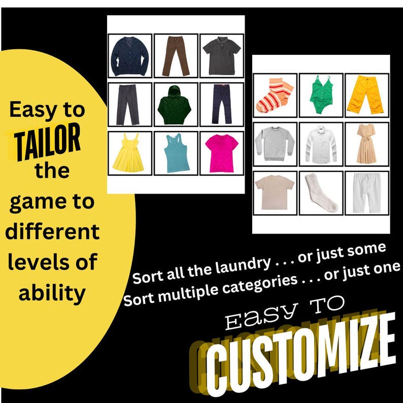Dementia Laundry Sorting Game: Memory Care Activity (digital Download ...