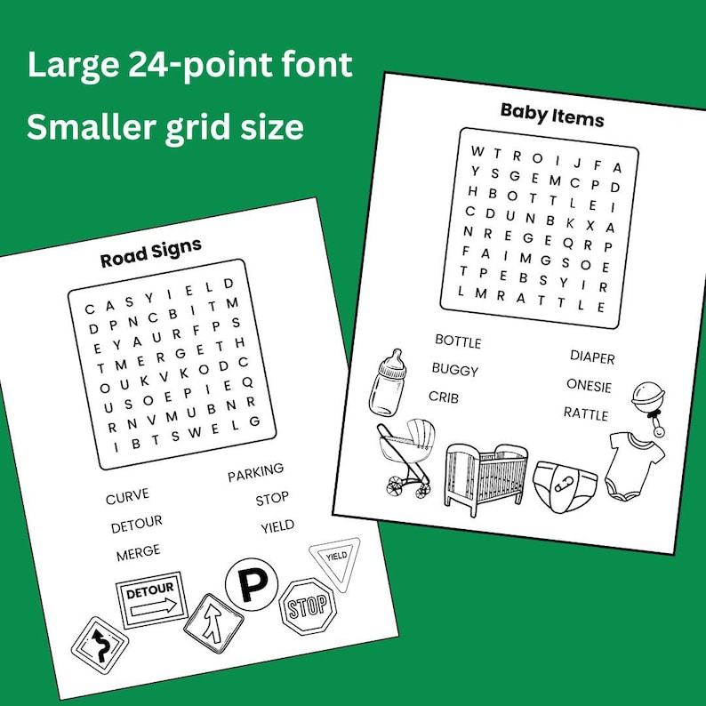 Large Print Word Search Puzzles for Seniors: Brain Game (digital ...