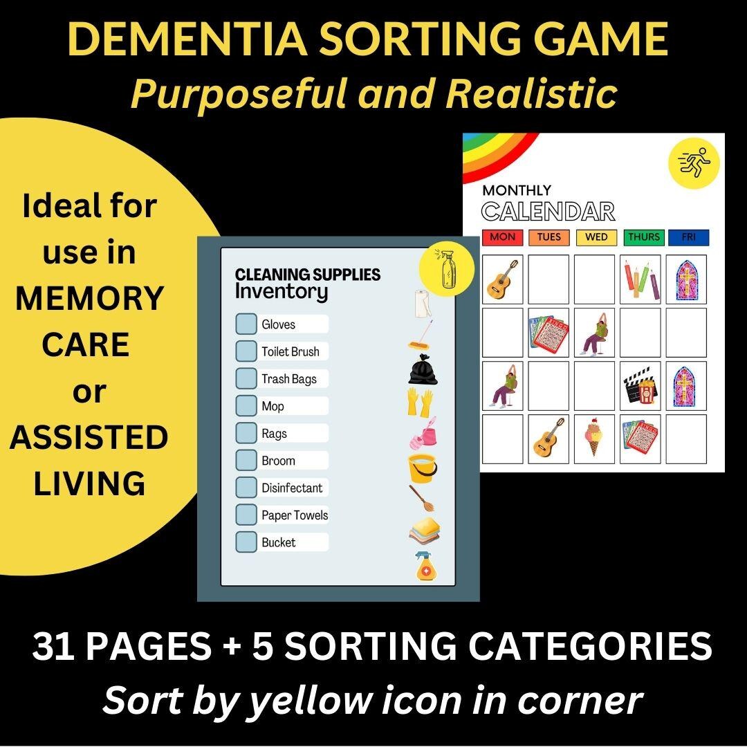 Dementia Sorting Game, Montessori Dementia Game, Sorting Game, Dementia ...