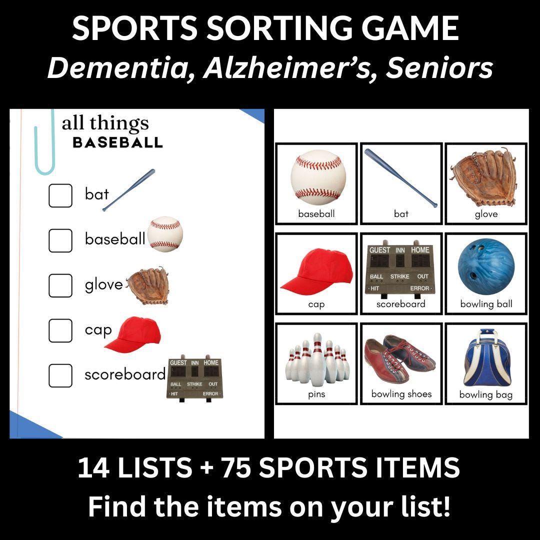 Sports Sorting Game for Seniors: Dementia & Alzheimer's Activity ...