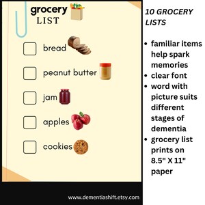 Dementia Grocery Game: Large Print Alzheimer Activity (printable) - Etsy