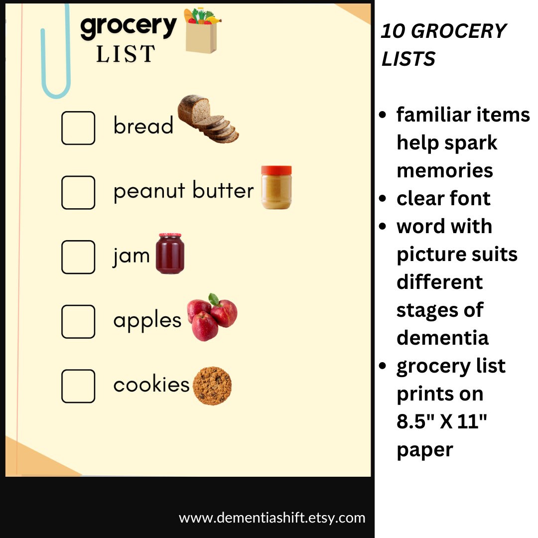 Dementia Grocery Game: Large Print Alzheimer Activity (printable) - Etsy