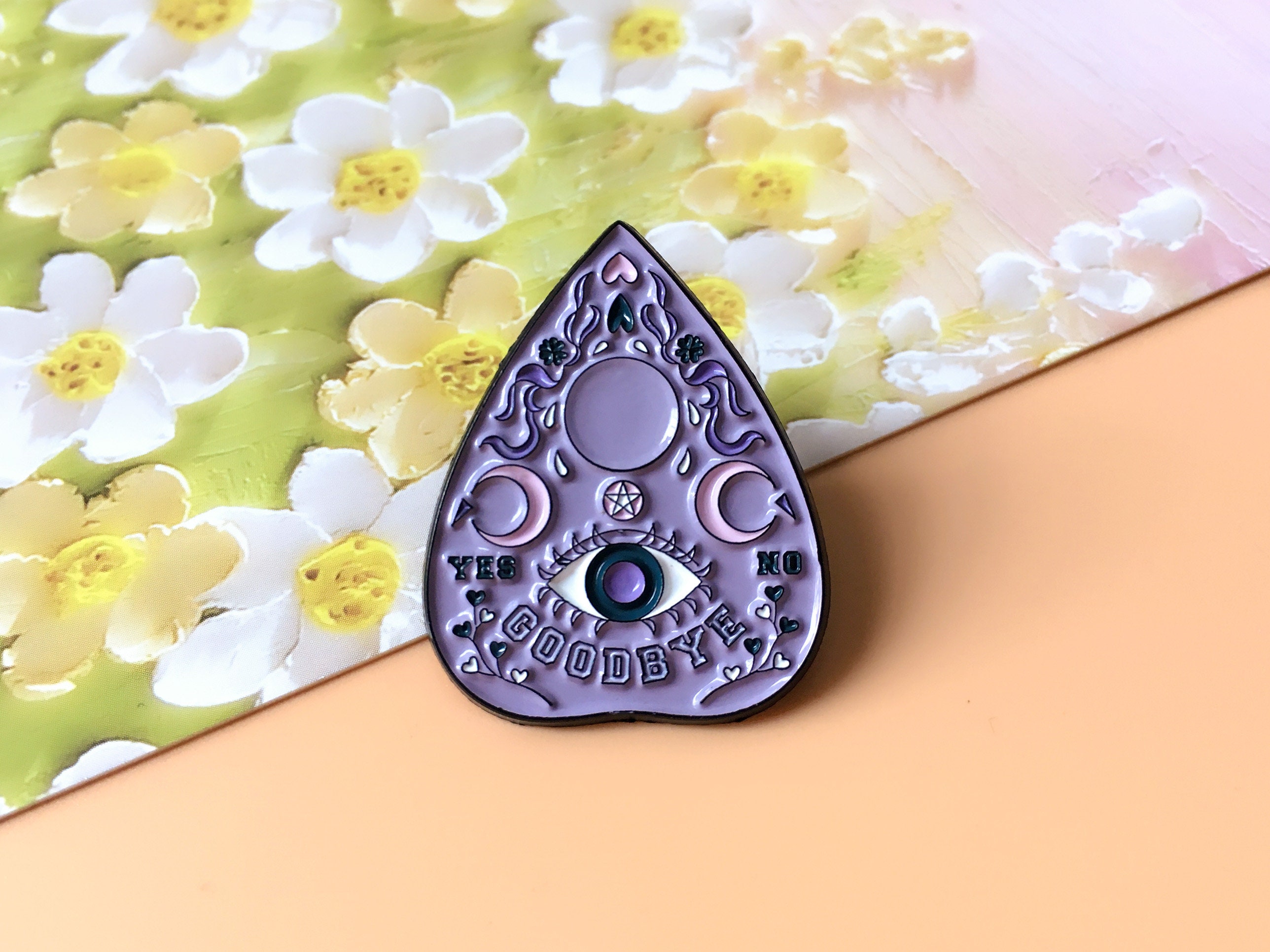 Magic Crystal, Moon, Tarot, Moth Enamel Pin Mystery Badge Pin Lapel Pin ...