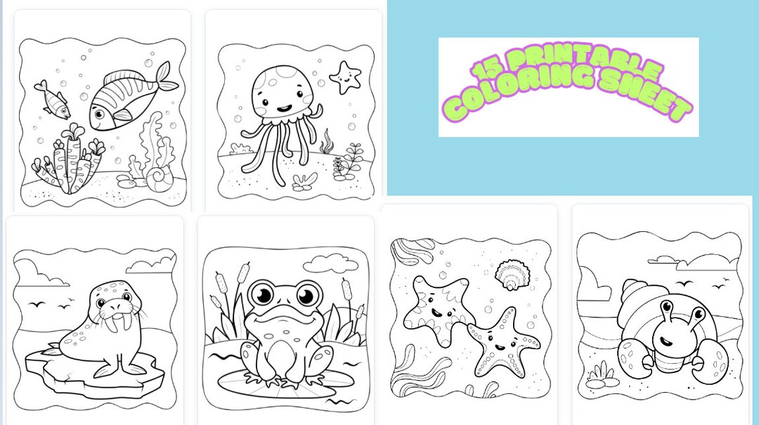 15 Sea Life Printable Coloring Pages for Kids, Toddlers, Preschoolers ...