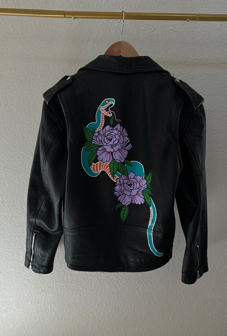 Hand Painted Vintage Motorcycle Jacket Grunge Punk - Etsy