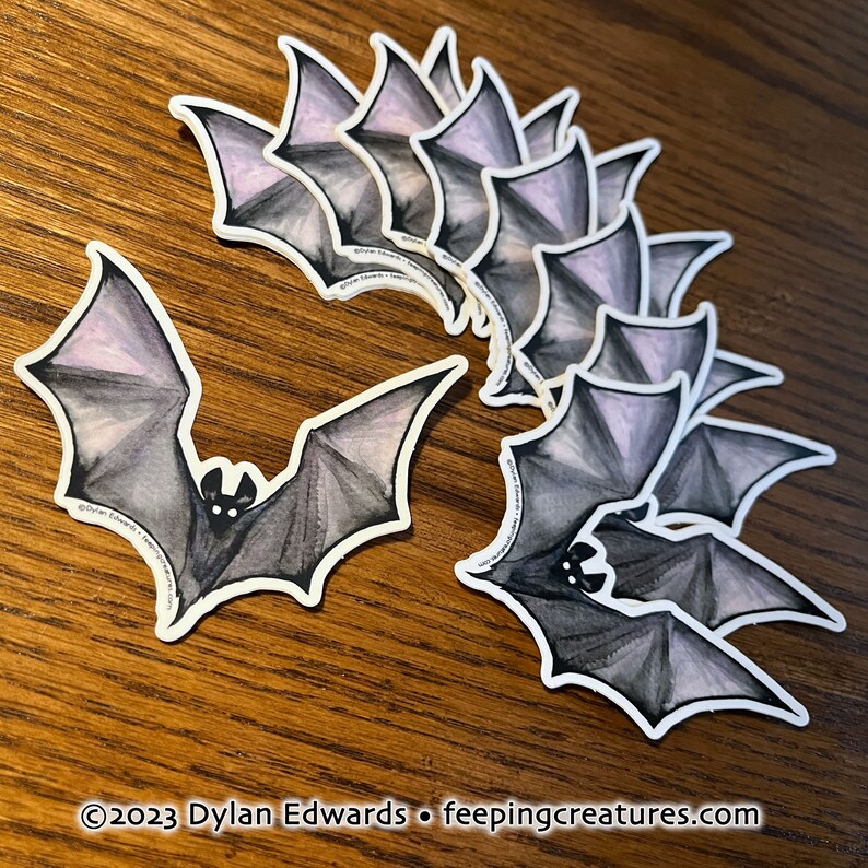 Vampire Bat Vinyl Sticker - Feeping Creatures by Dylan Edwards - Etsy