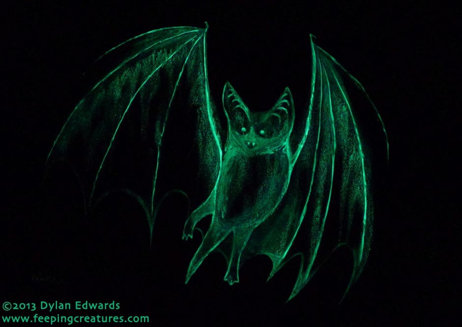 Glow-in-the-dark Vampire Ghost Bat Painting - Feeping Creatures Monster ...